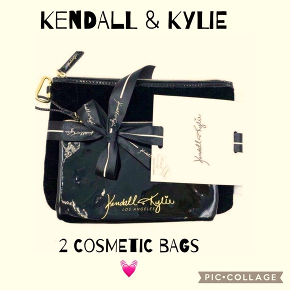 Kendall & Kylie | Makeup | Kendall Kylie Black And Gold Cosmetic Bag Bundle | Poshmark